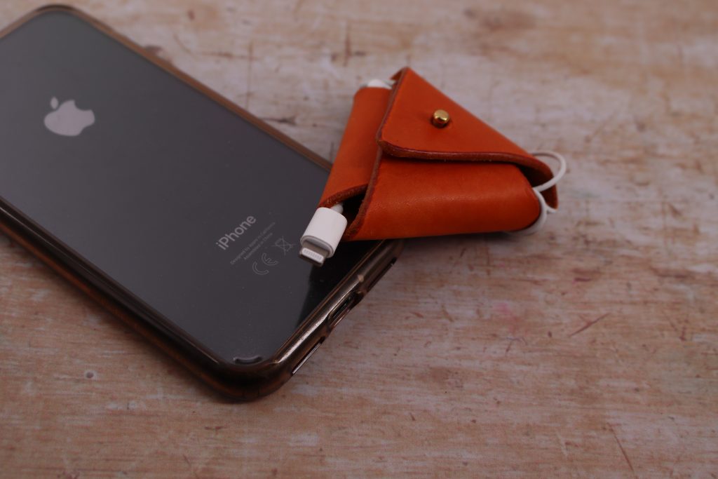 Luxury leather earphone tidy - LG Leatherworks